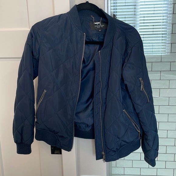Jackets & Coats | Navy Blue Bomber Jacket | Poshmark